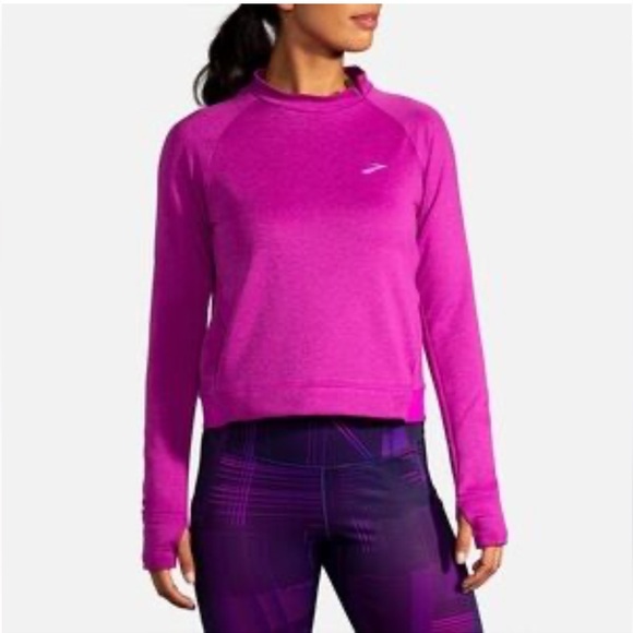Brooks | Tops | Nwt Brooks Running Notch Thermal Long Sleeve Crop Shirt ...